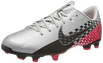Nike Nike Jr Vapor 13 Academy NJR FG/MG Chaussures de Football, Multicolore (Chrome/Black/Red Orbit/Platinum Tint 6), 28 EU