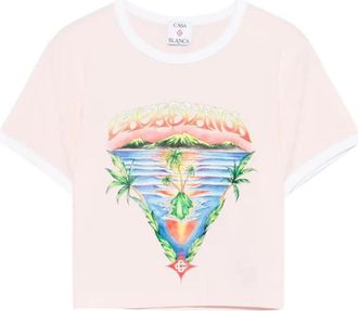 Casablanca Femme, Tops, Rose, Taille: 36 FR Innocence Triangle Short Sleeve T-Shirt