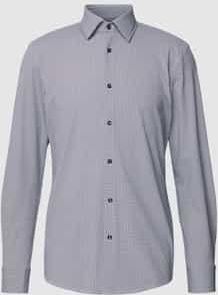 HUGO BOSS Slim Fit Business-Hemd mit Strukturmuster