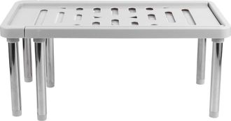 BESPORTBLE Mikikit Ausziehbares Edelstahl K&uuml;chenregal und Badezimmer Organizer Verstellbares Multifunktions Lagerregal mit Pp Material Platzsparend f&uuml;r Gew&uuml;rze U