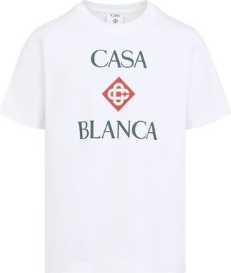 Casablanca Homme, Tops, Blanc, Taille: XL T-shirt &agrave; imprim&eacute; logo