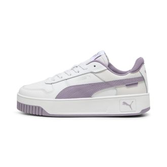 Puma Carina Street Jr Sneaker, White Pale Plum Silver, 35.5 EU