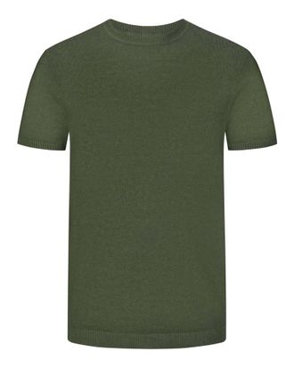 Tom Rusborg Leichtes Strick-T-Shirt mit frontseitiger Reiskornstruktur in