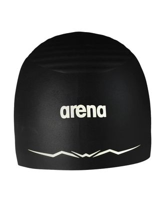 Arena Arena Silikon-Badekappe für Damen und Herren, Aquaforce-Wellen, hydrodynamische Leistung, Wettkampf-intensiv, Schwimmbad, Schwarz, Größe XL