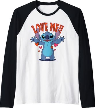 Disney Stitch Love Me!! Funny Valentines Day Raglan