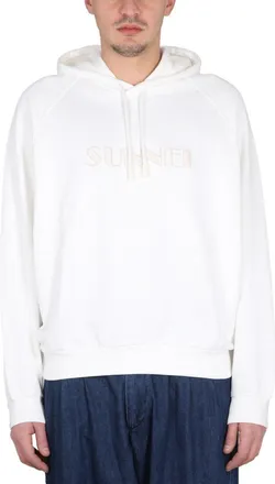 Sunnei Logo-Embroidered Cotton Sweatshirt - Beige