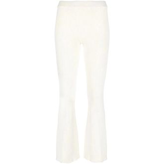 &Aacute;eron Gerippte Schlitzfront-Leggings in Beige - - Trousers - Damen - Wei&szlig; - L