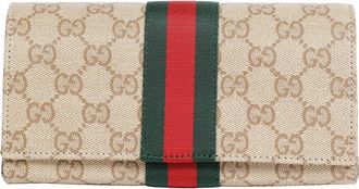 Gucci GG Coated Canvas and Web Pouc