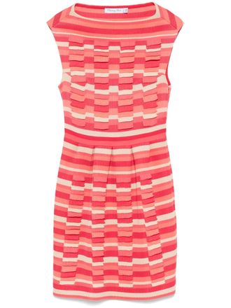 Dior robe courte à rayures - Rose