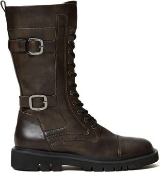 Twin-Set Bikerstiefel mit Riemen - Braun