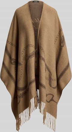 Lauren Ralph Lauren Poncho aus Wolle mit Fransenabschluss