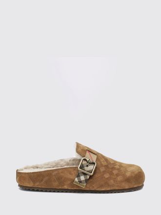 Burberry Mules Urchin en shearling avec motif Vintage Check et bride