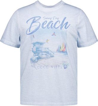 Ragman Herren T-Shirt blau Baumwolle