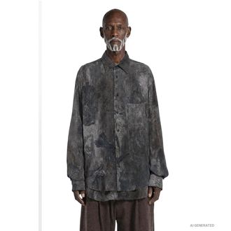 Ziggy Chen Digital Print Layered Shirt
