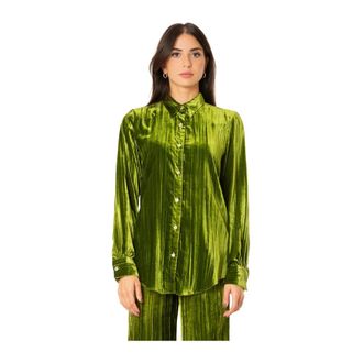 Forte_Forte Chemisier en velours c&ocirc;tel&eacute; - Femme - Blouses et Chemises - Vert - Taille: 42 FR