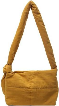 Generic Sac &agrave; bandouli&egrave;re matelass&eacute; pour femme, sac &agrave; main en nylon rembourr&eacute; doux, sac besace l&eacute;ger pour femme, jaune, 11.8inch