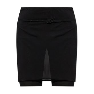 Courr&egrave;ges Skort mit G&uuml;rtel - - Skirts - Damen - Schwarzk - 2XS