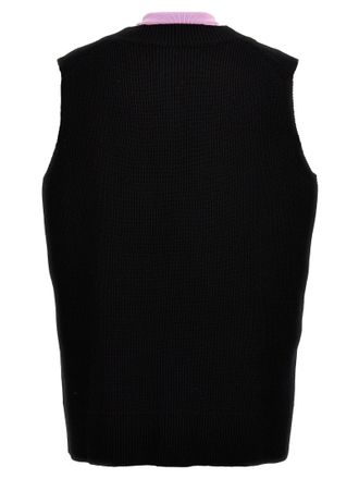 Jil Sander Mens Multicolor Wool Sleeveles Sweater Clothing