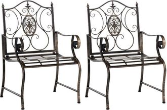 Clp Ensemble de 2 chaises de jardin Punjab avec des accoudoirs en bronze
