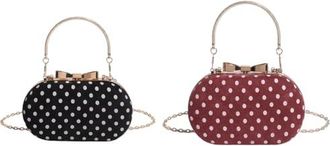 Generic Sac de soir&eacute;e &agrave; pois pour femmes avec cha&icirc;ne d&eacute;tachable et poign&eacute;e, id&eacute;al bals et occasions formelles