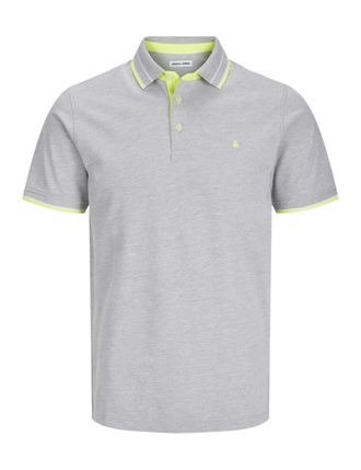 Jack & Jones Jjepaulos Polo Ss Noos Pls - Plus Size, Light Grey Melange,7XL