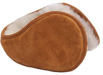 Lambland Cache-oreilles à ressorts en peau de mouton et daim, marron clair, taille unique