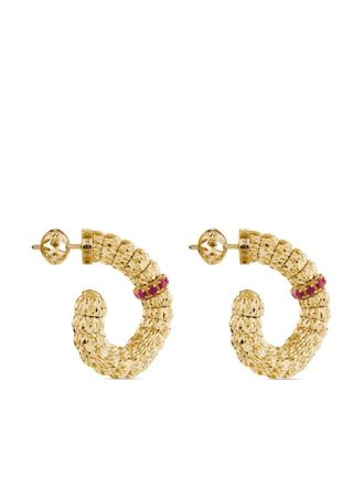 Officina Bernardi boucles doreilles en or 18ct serties de rubis