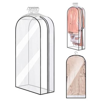 Generic Lange Kleiders&auml;cke mit Rei&szlig;verschl&uuml;ssen, transparente Kleiders&auml;cke zum Aufh&auml;ngen von Kleidung, Kunststoff-Kleidersack zum Aufh&auml;ngen von Kleidung, Klei