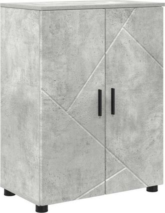 vidaXL Cabinet de salle de bain avec porte Gris b&eacute;ton 60 x 35 x 80 cm vidaXL