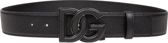 Dolce & Gabbana G&uuml;rtel - Leather Belt With Dg Logo - Gr. 90 - in Schwarz - f&uuml;r Damen