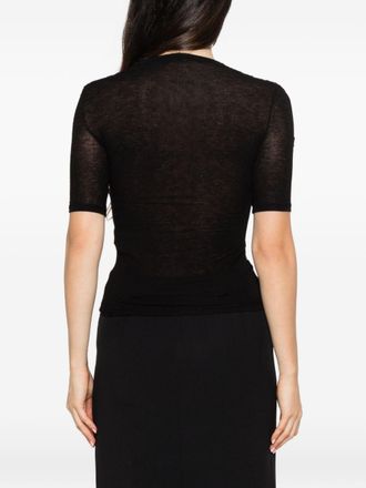 Ermanno Scervino Floral-Lace Panel Knit Sweater - Black