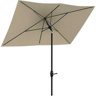 OUTSUNNY Parasol - Aluminium - 290x200x248cm - cr&egrave;me