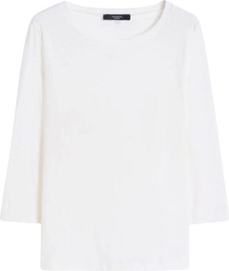 Max Mara Femme, Tops, Blanc, Taille: 42 FR T-shirt en coton stretch