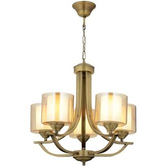 Opviq Elegant Vintage Chandelier, Metal Body, 82 cm Height, 55 cm Diameter | 5 x E27 Max 40W | Modern Glam Design for Stylish Home D&eacute;cor