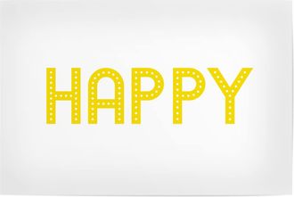 artboxONE Poster 30x20 cm gelb Typografie Happy Yellow hochwertiger Design Kunstdruck - Bild Happy Positive