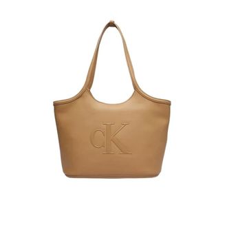 Calvin Klein Signature Monogram Laptop Tote Bag - - Bags - Damen - Braun - ONE SIZE