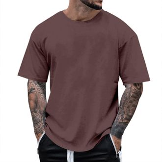 Minetom Oversized Tshirt Herren Rundhals Kurzarm Oberteil Weit Geschnittenes Longshirt Basic Vintage Clothes Gym T-Shirt Herren Oversize Fit Sweatshirt Top Lo