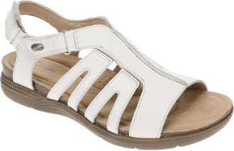 Clarks Femme April Belle Sandale Plate, Cuir Blanc, 40.5 EU Étroit