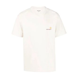 Carhartt Work in Progress Homme, Tops, Blanc, Taille: XL T-shirt avec Broderie American Script