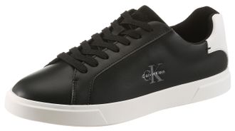 Calvin Klein Plateausneaker CALVIN KLEIN LOW PRO CUPS LTH ML, Damen, Gr. 38, schwarz-wei&szlig; (schwarz, wei&szlig;), Leder, unifarben mit Farbeinsatz, Basic, Schuhe Plateaus