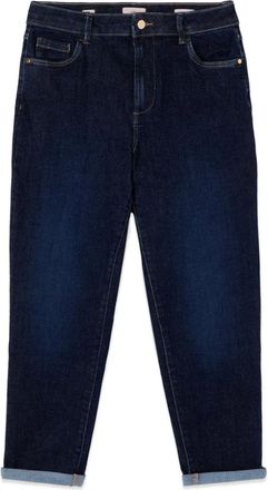 Oltre Femme, Jeans, Bleu, Taille: 42 FR Jeans Boyslim avec revers