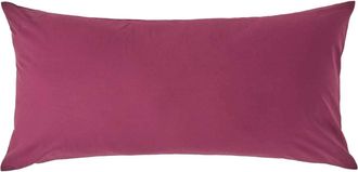 Homescapes Perkal Kissenbezug 40x80 cm Beere, Kissenhülle mit Reißverschluss, 100% ägyptische Baumwolle, Fadendichte 200