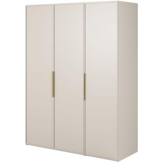 Selsey Frame - Kleiderschrank 3-t&uuml;rig mit Kleiderstange und Schubladen, 150 cm, greige - Selsey
