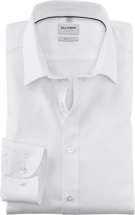 Olymp Herren Oberhemd Langarm Level.Five.Body.fit,Twill,Body fit,New York Kent,Weiss 00,38
