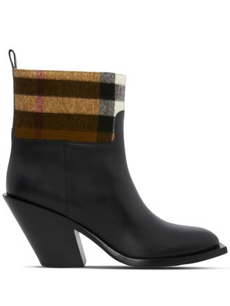 Burberry bottines à carreaux - Noir