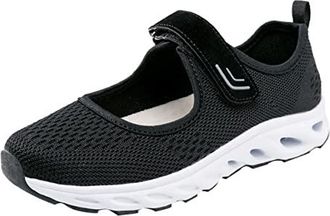Yarnow Chaussures de Marche Femmes Toutes Saisons Noires Sneakers Confortables Antid&eacute;rapantes avec Semelle Flexible pour Exercice Quotidien et Voyage