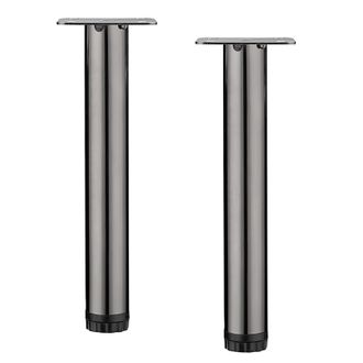 Generic Schwarze Sofabeine Aus Metall (10, 12, 13 cm) - Ersatz F&uuml;r M&ouml;bel Wie B&uuml;cherregale, Tische, Schr&auml;nke, Kommoden Mit Verstellbaren, Rutschfesten Fu&szlig;kappe