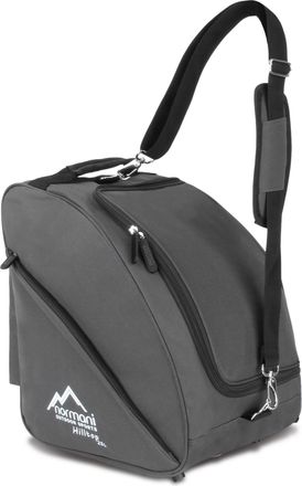 Normani Skischuhtasche - Tasche f&uuml;r Skistiefel, 3 Equipmentseitentaschen und mit integriertem Adressfeld und gepolstertem Schultergurt Farbe Anthrazit