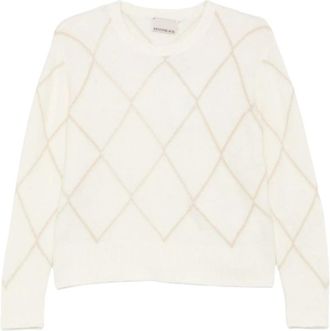 Pennyblack Argyle Rundhals-Strickpullover - - Knitwear - Damen - Wei&szlig; - M