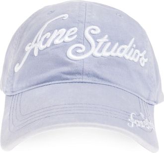Acne Studios unisex, Accessoires, Bleu, Taille: ONE Size Casquette Logo Brod&eacute;